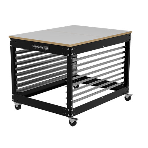 Riley Hopkins Multi-Station Screen Printing Press Cart | norcalsps.com